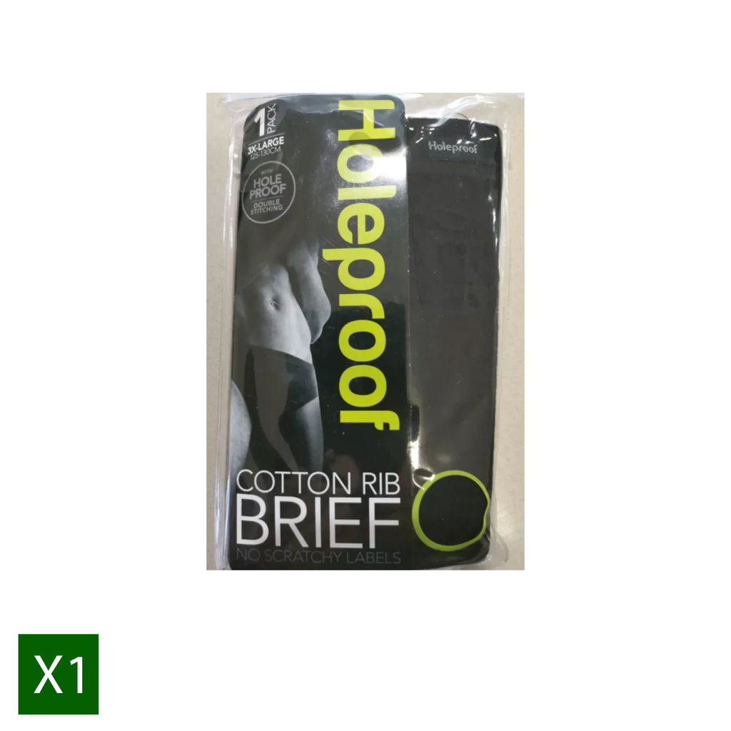 Holeproof Cotton Rib Mens Briefs Jocks Undies Underwear 171 Dark Grey ...