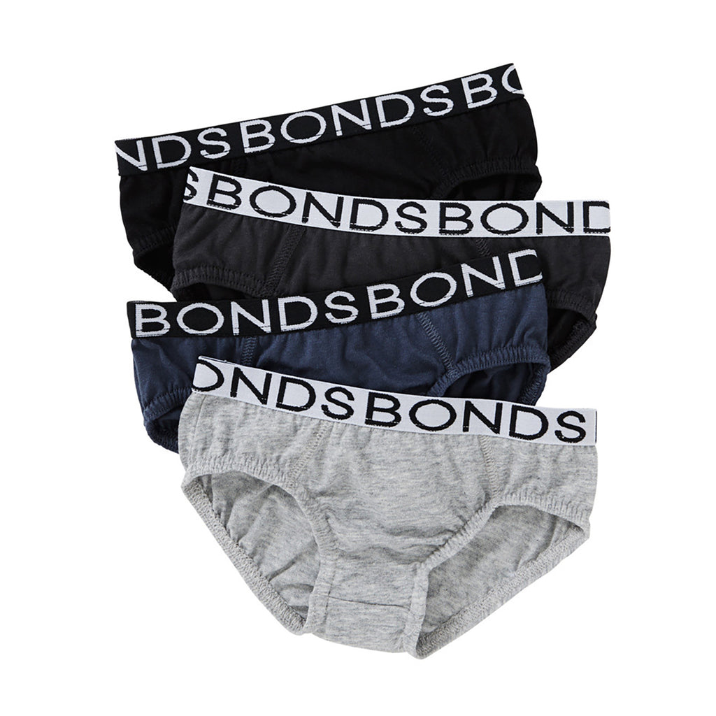 4 Pack Bonds Boys Male Kids Plain Undies Underwear Brief Jock UZW14A ...