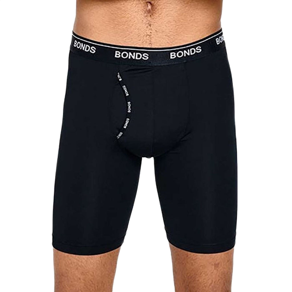 5 Pack Bonds Mens Guyfront Microfibre Long Trunk Boxer Underwear Black ...